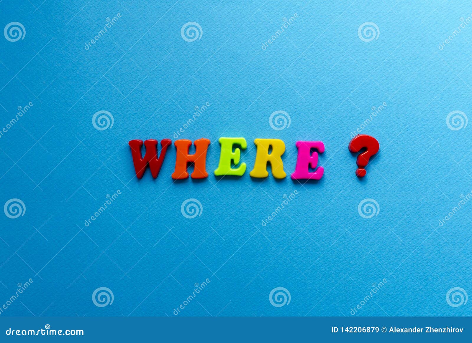 Word Where from Plastic Magnetic Letters on Blue Background Stock Image ...