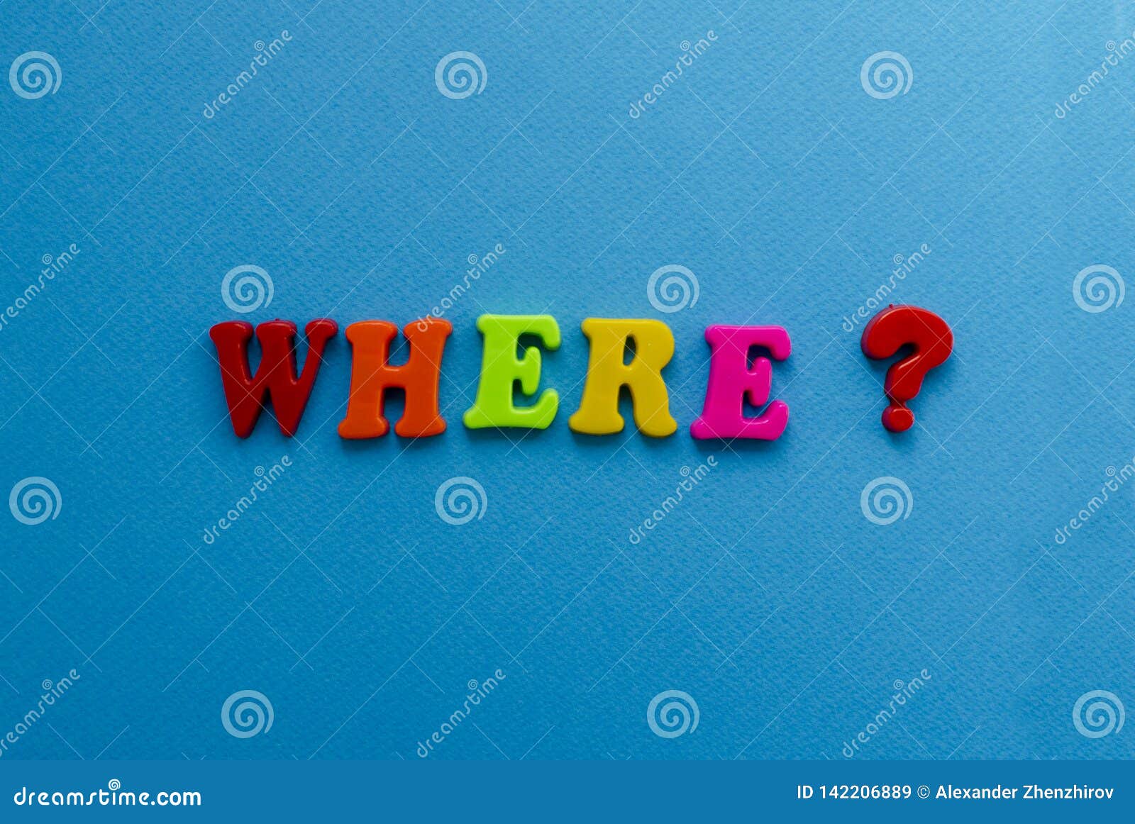 Word Where from Plastic Magnetic Letters on Blue Background Stock Image ...