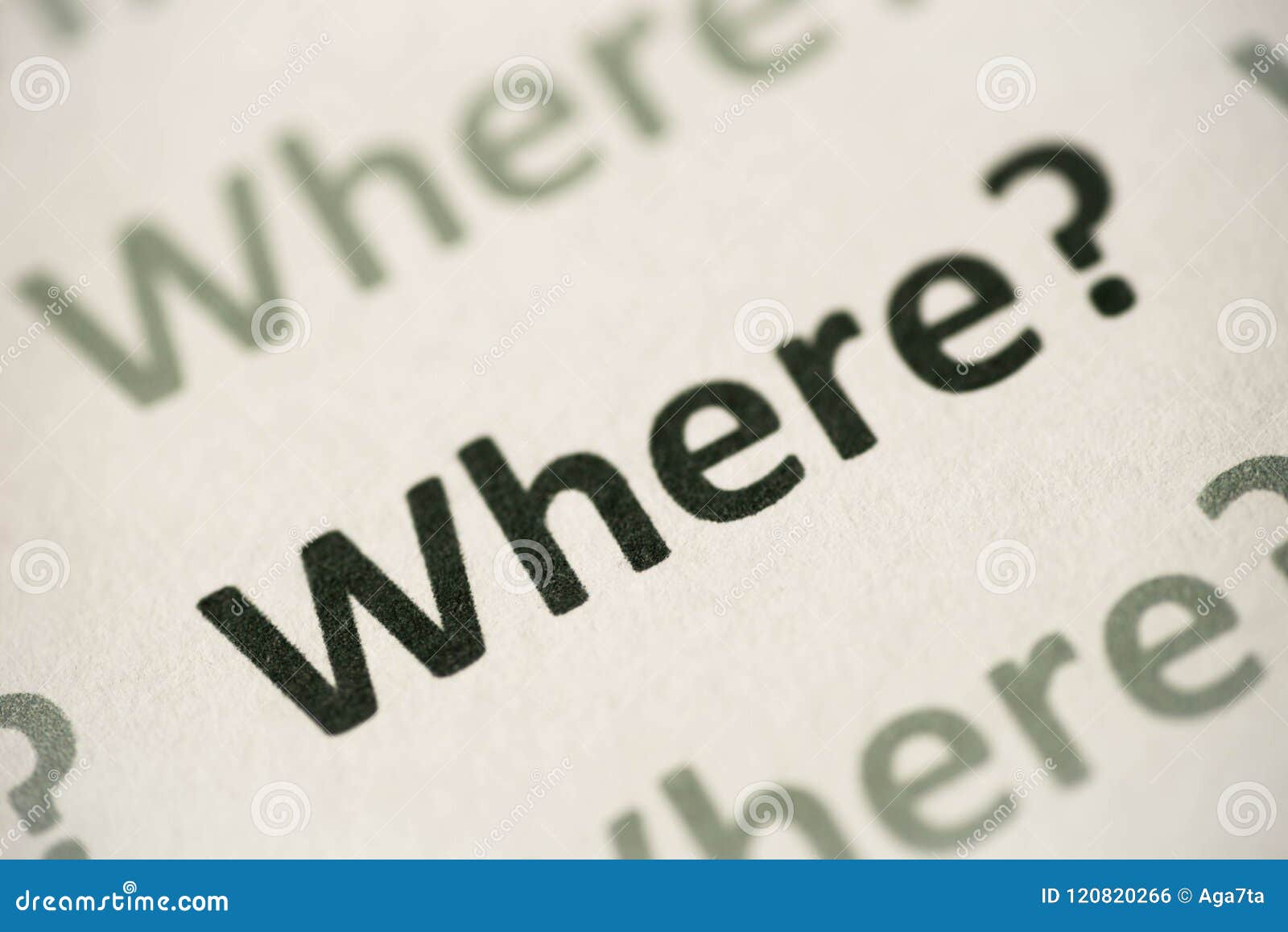 Word Where Printed on Paper Macro Stock Photo - Image of object ...