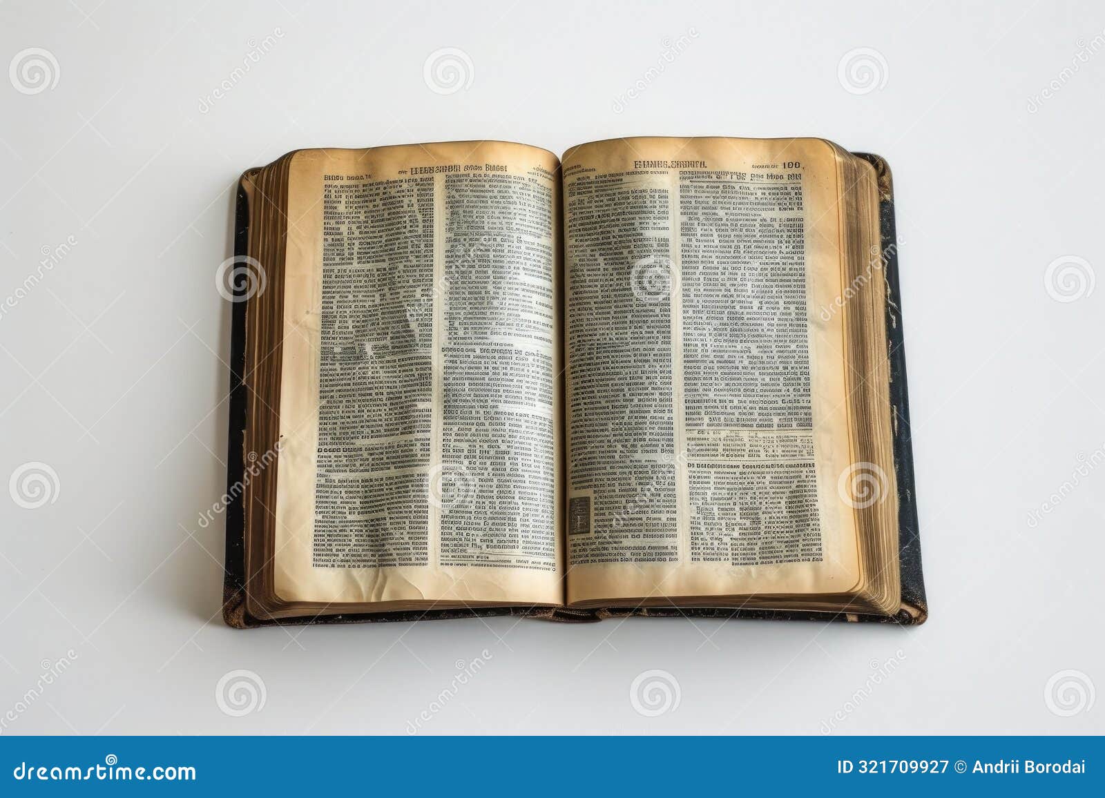 Word Whimsy: Overhead View of Dictionary on White. Stock Illustration ...