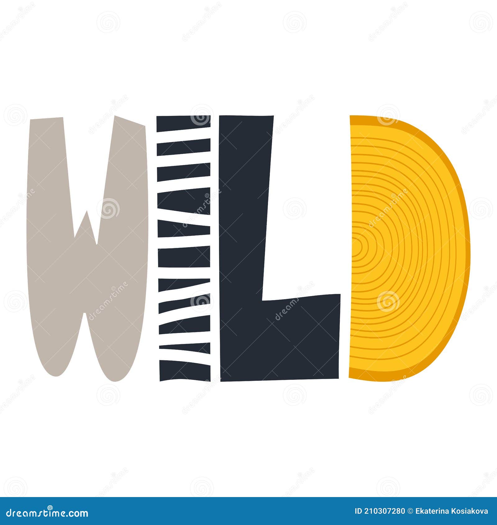 The Word Wild, Which is Drawn in Vector Stock Vector - Illustration of ...