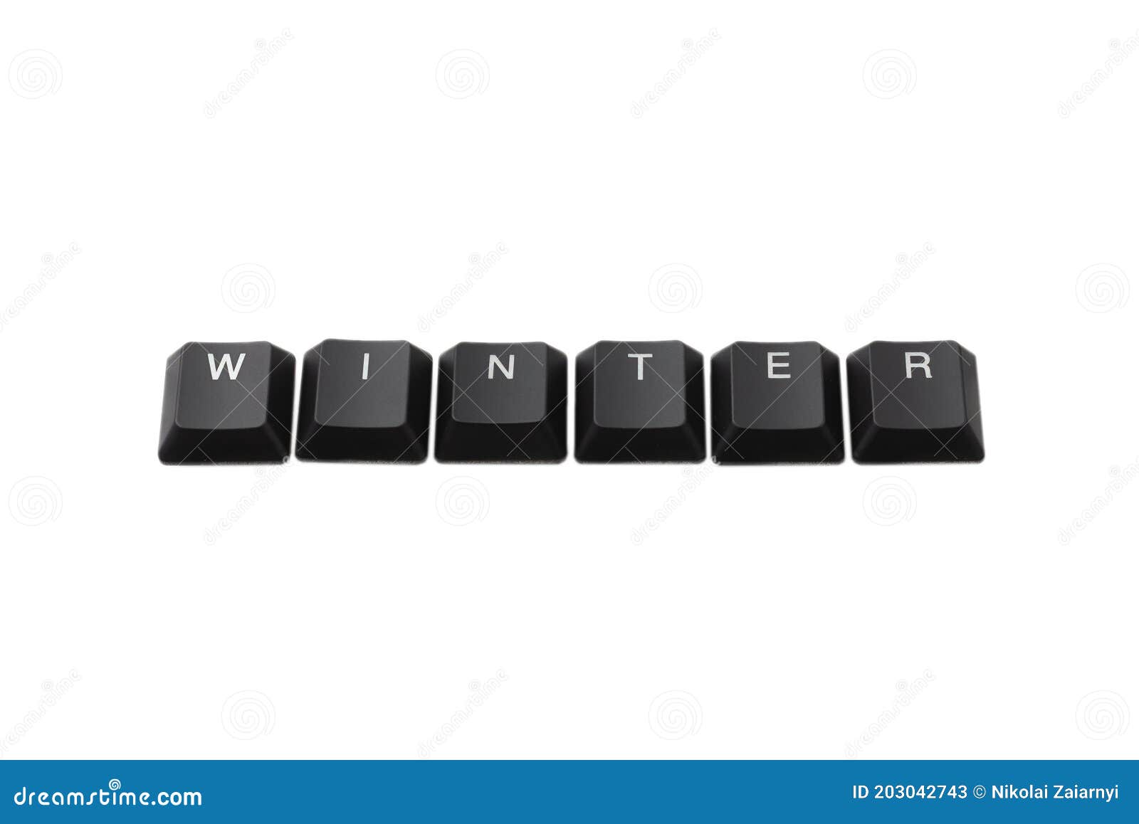 Word Winter Written on Keyboard. Isolated on White Stock Image - Image ...