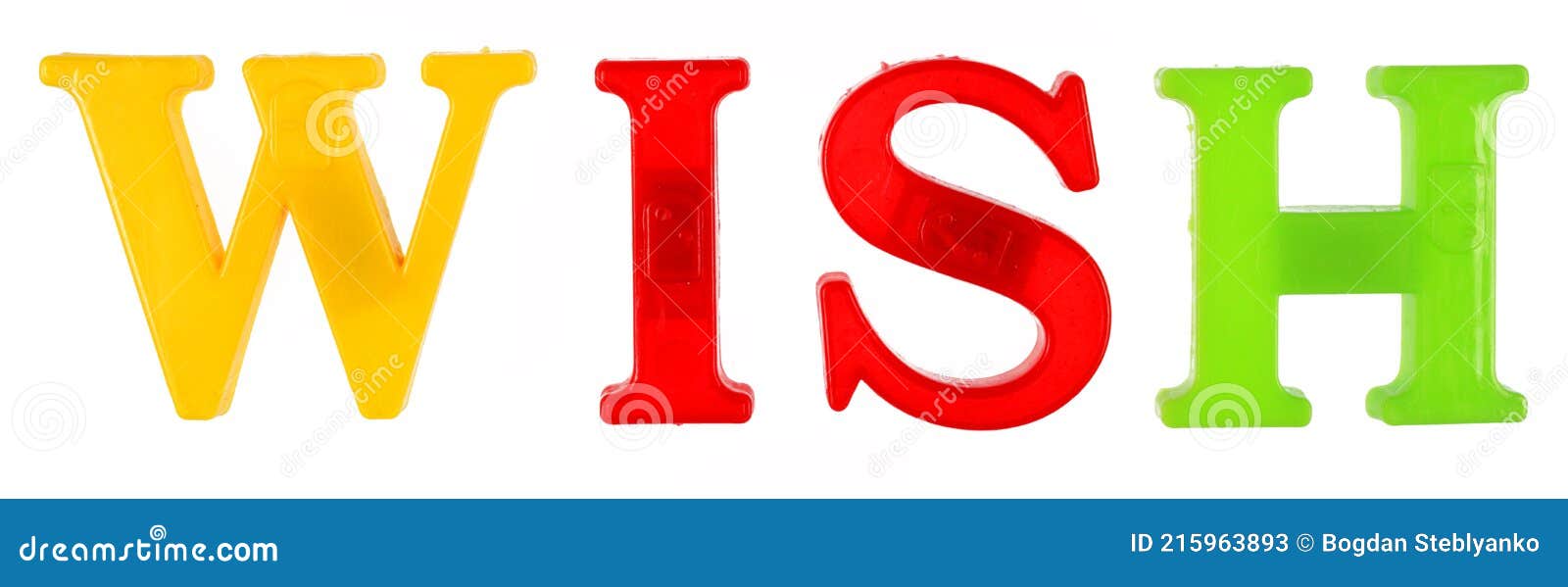 The Word Wish is Lined with Multi-colored Plastic Letters Stock Image ...