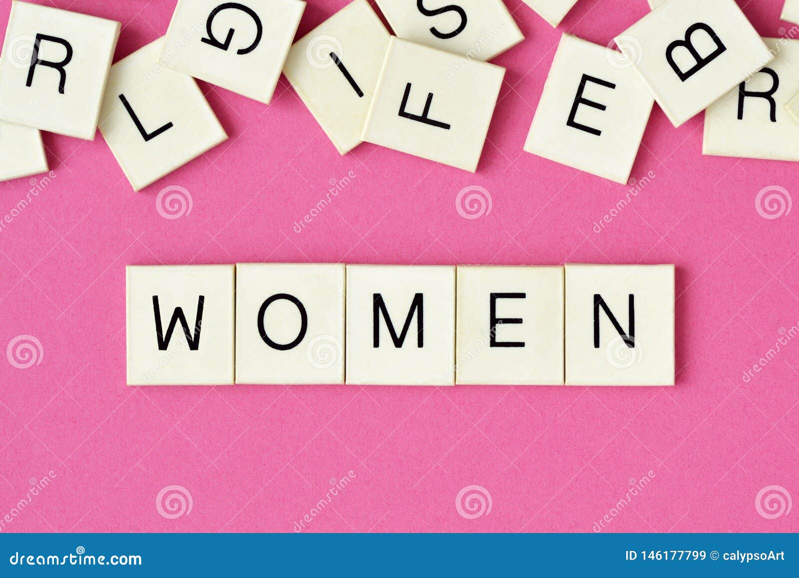 The Word Woman Written with Plastic Letters Stock Image - Image of ...