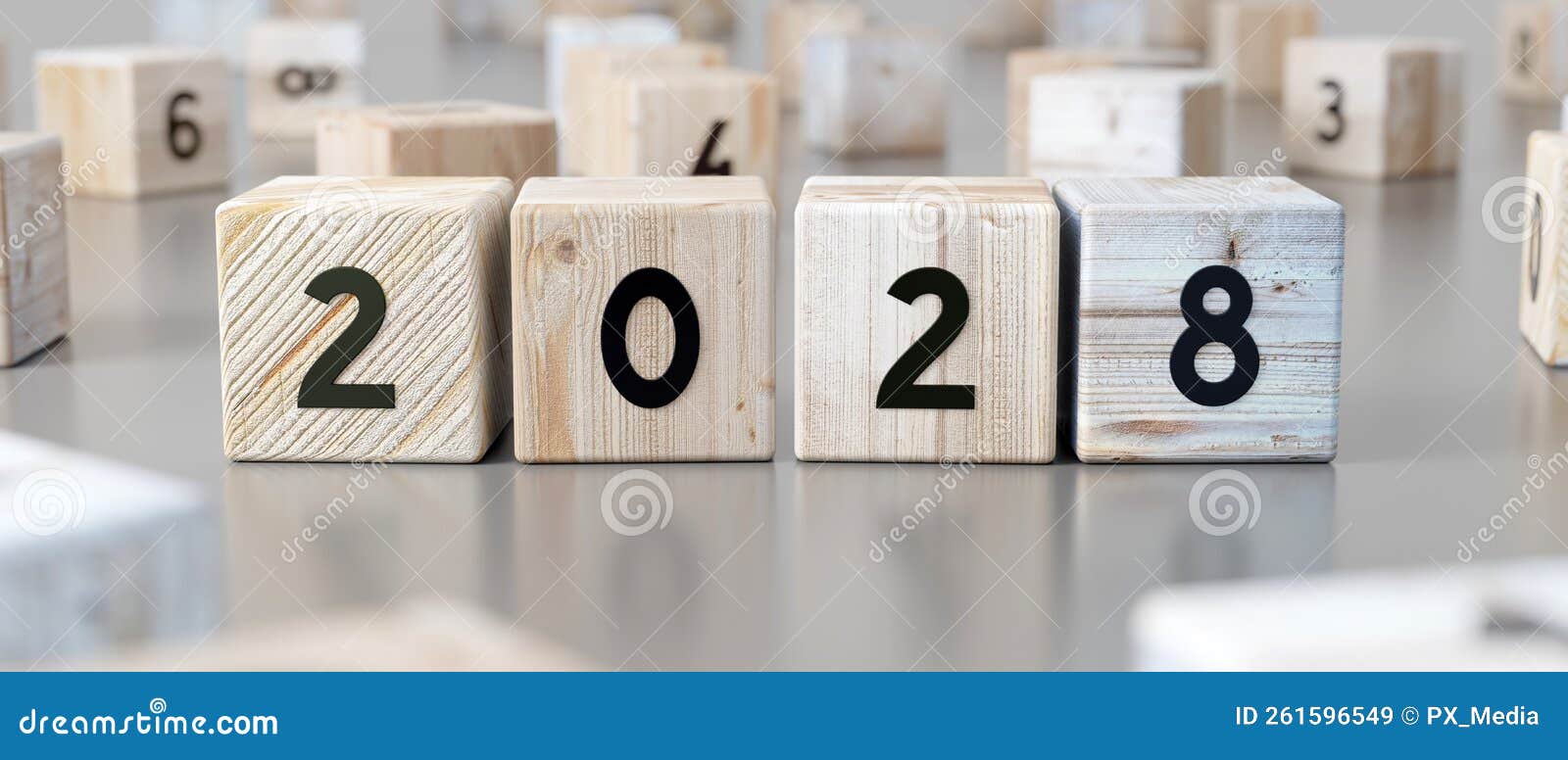 2027 - Word on Wooden Blocks - 3D Illustration Stock Illustration ...