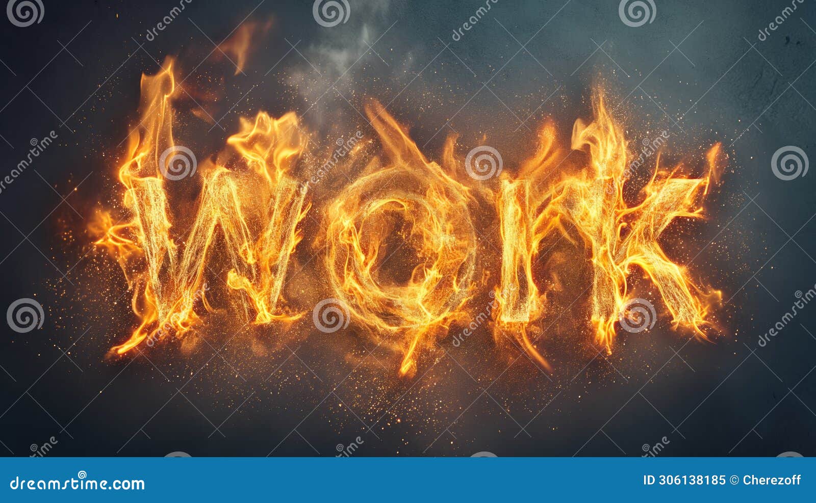Word Work on Fire stock image. Image of security, prevention - 306138185
