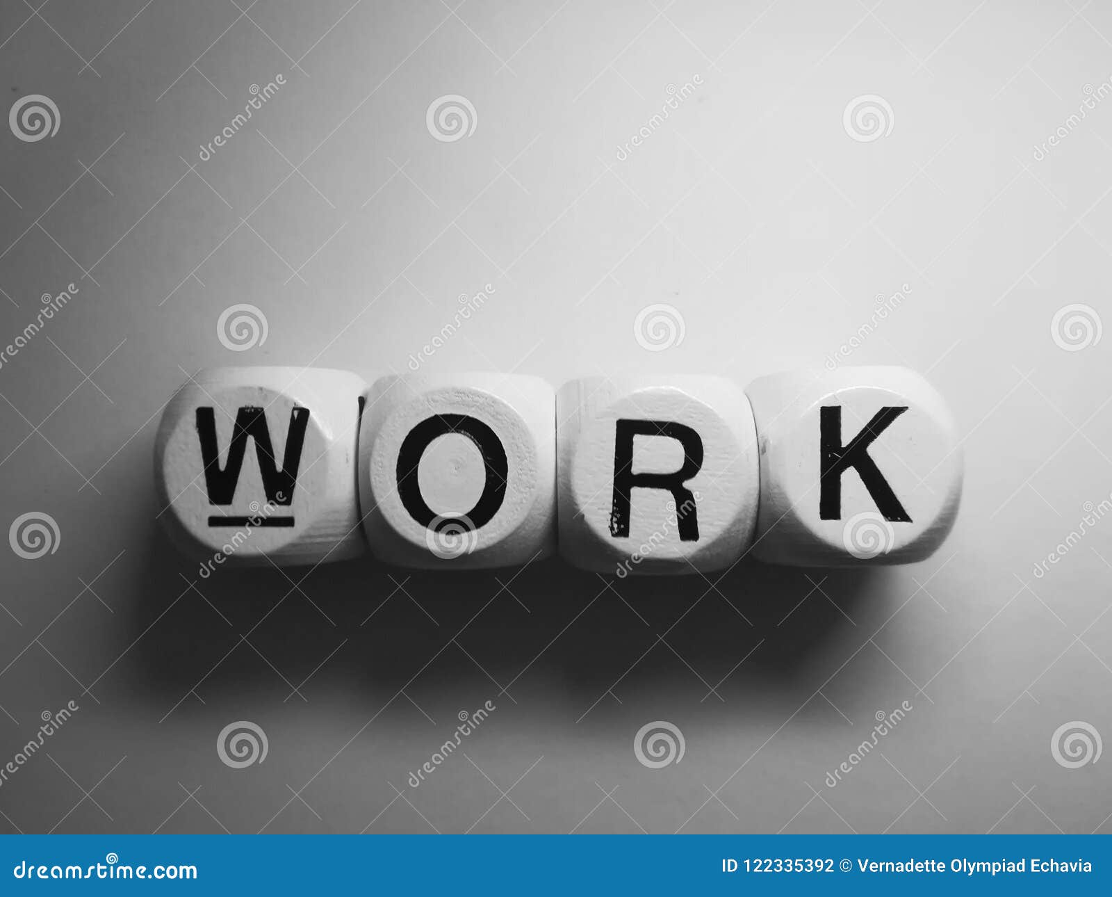 Word work spelled on dice stock photo. Image of concept - 122335392