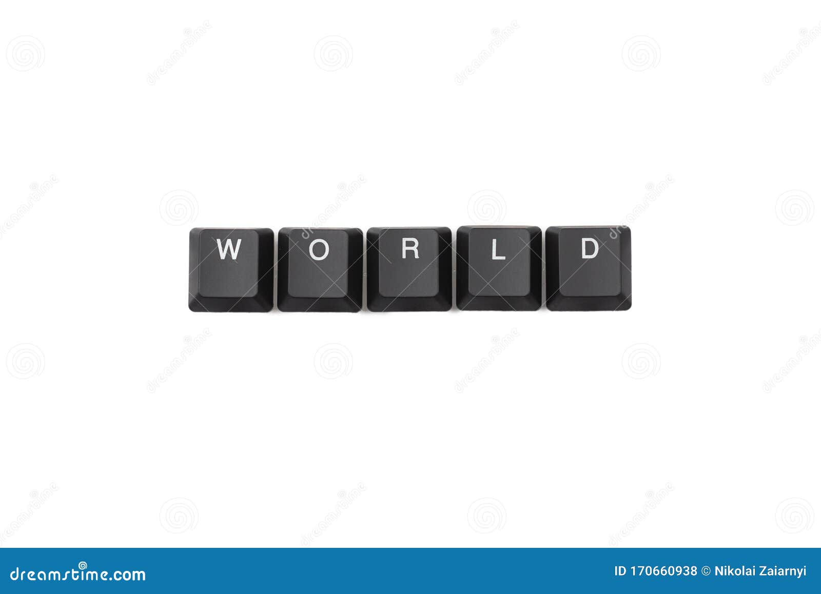 Word World Written on Keyboard. Isolated on White Stock Photo - Image ...