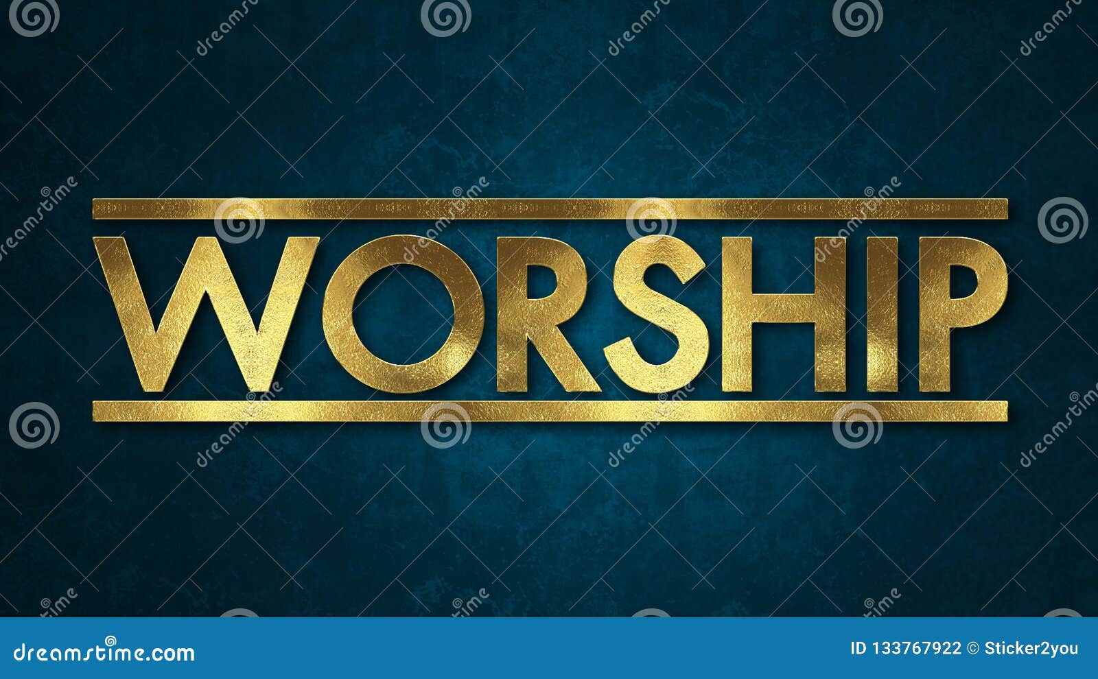 The Word Worship Concept Written In Gold Texture Stock Illustration