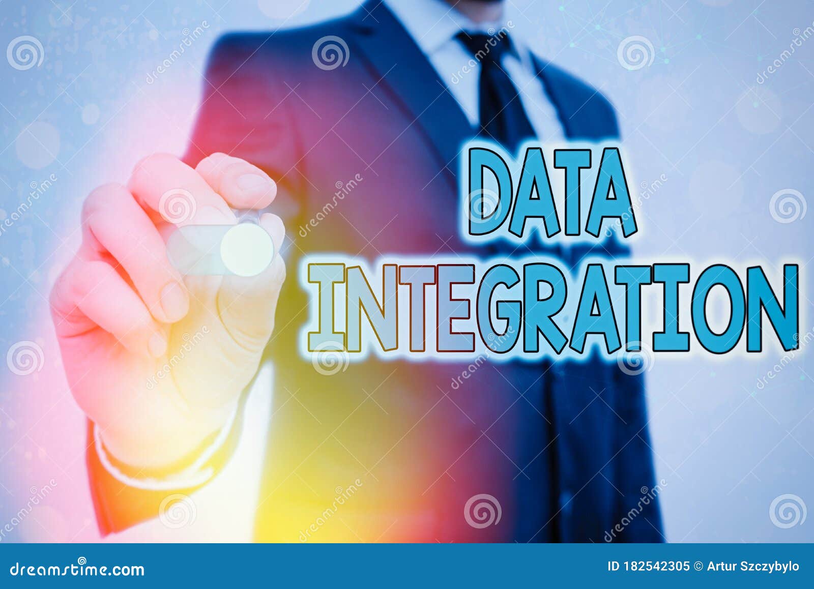 Word Writing Text Data Integration. Business Concept for Combination of ...