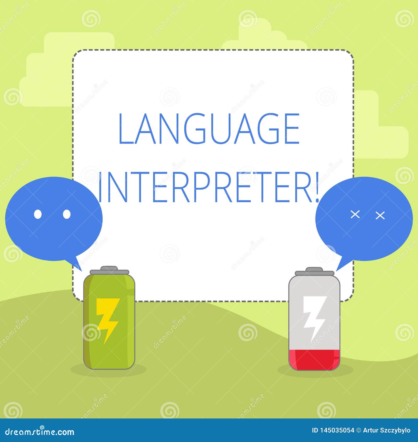 Interpreter With Speech Bubbles In Different Languages Cartoon Vector ...