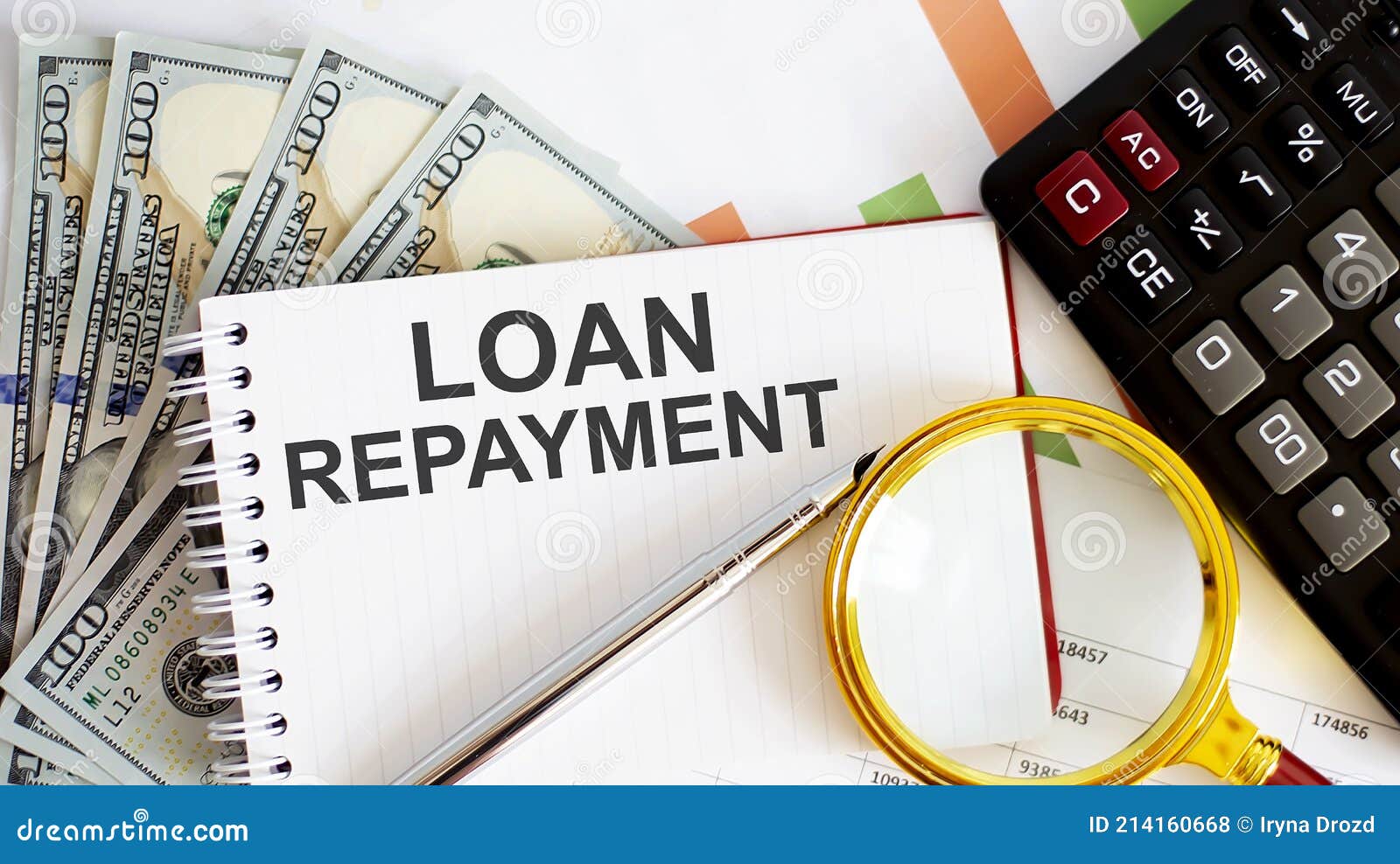 Word Writing Text Loan Repayment . Business Concept with Chart, Dollars ...