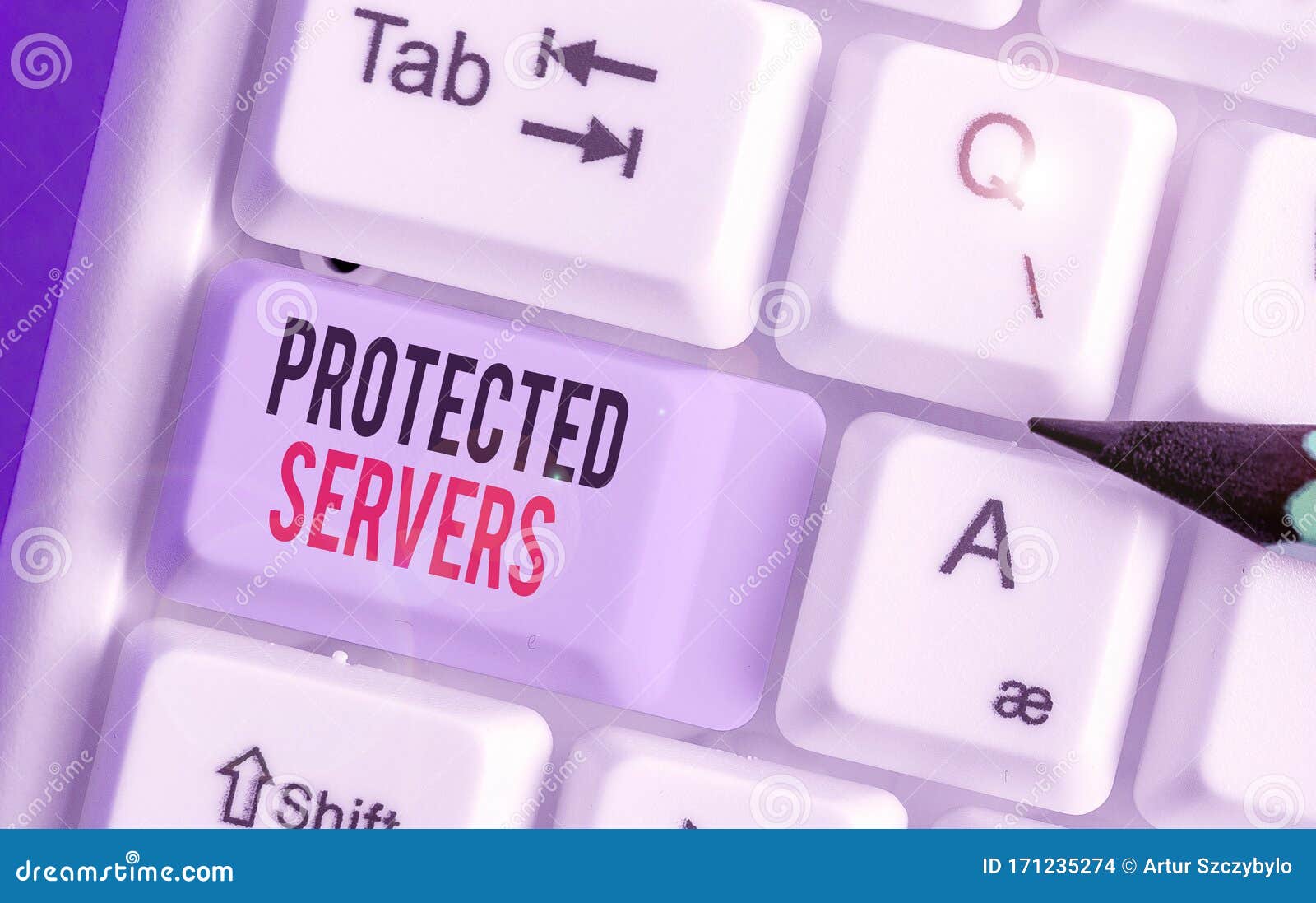 Word Writing Text Protected Servers. Business Concept for Technology ...