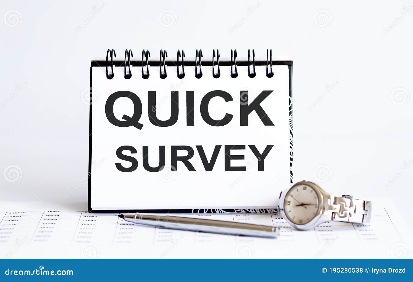 Word Writing Text QUICK SURVEY on Notepad. Business Concept with Clock ...