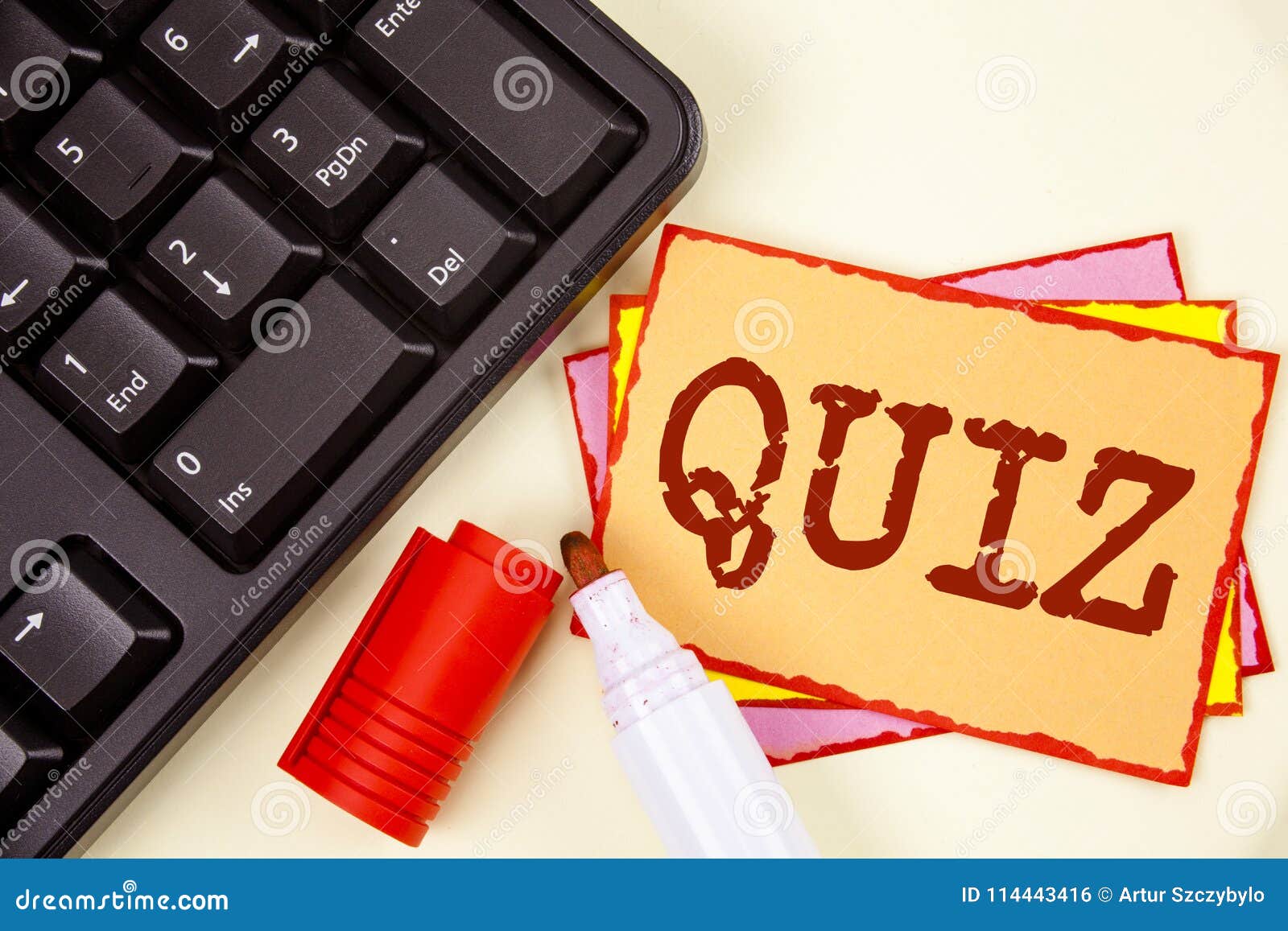 Word Writing Text Quiz. Business Concept for Short Tests Evaluation ...