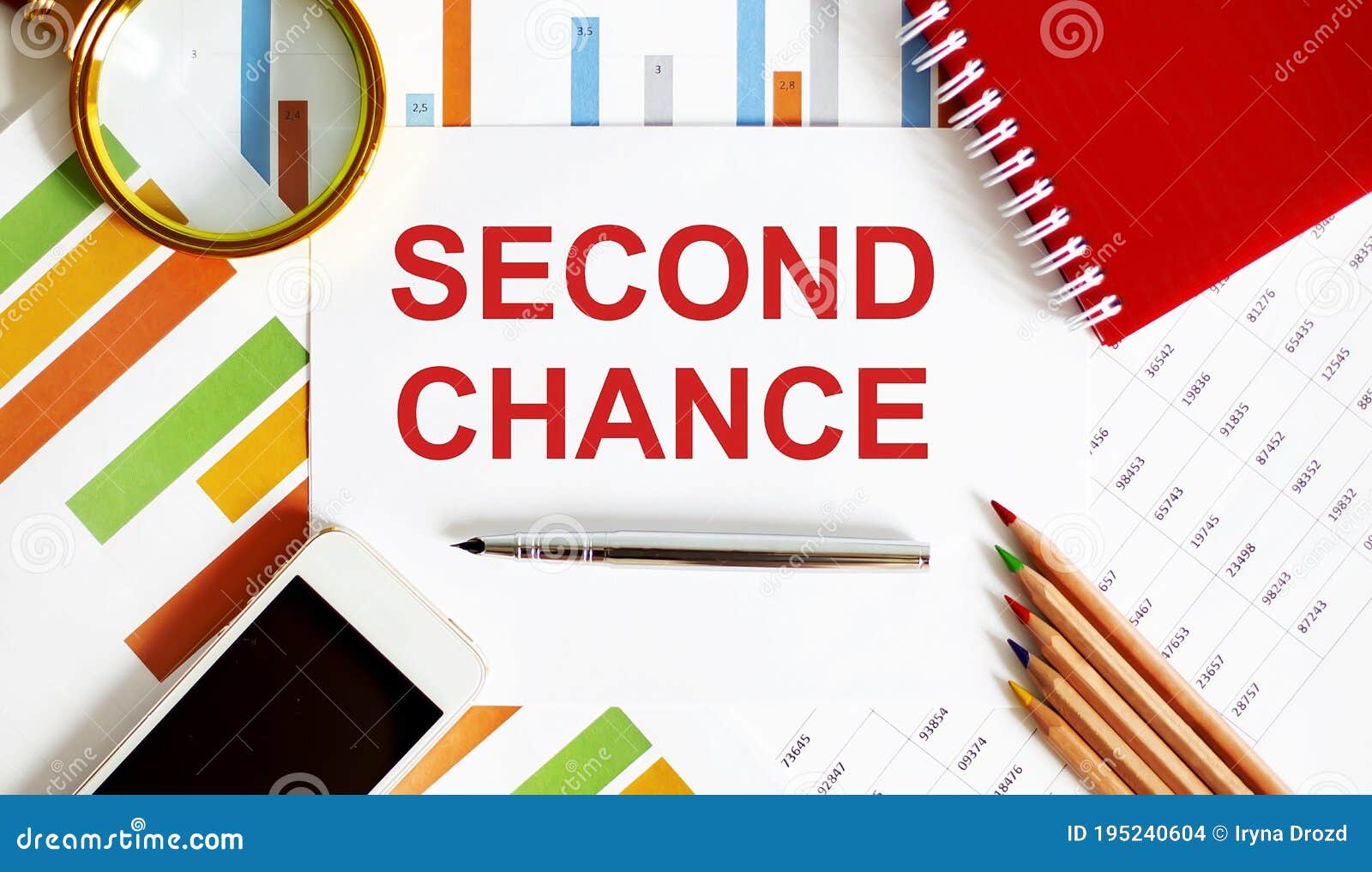 Word Writing Text SECOND CHANCE with Office Tools and Chart Stock Photo ...