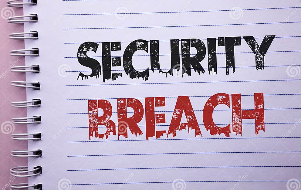 Word Writing Text Security Breach. Business Concept for Unauthorized ...