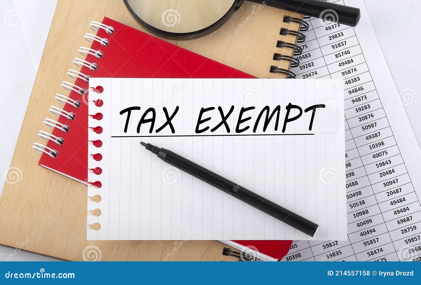 Word Writing Text TAX EXEMPT . Business Concept on the Table Chart ...