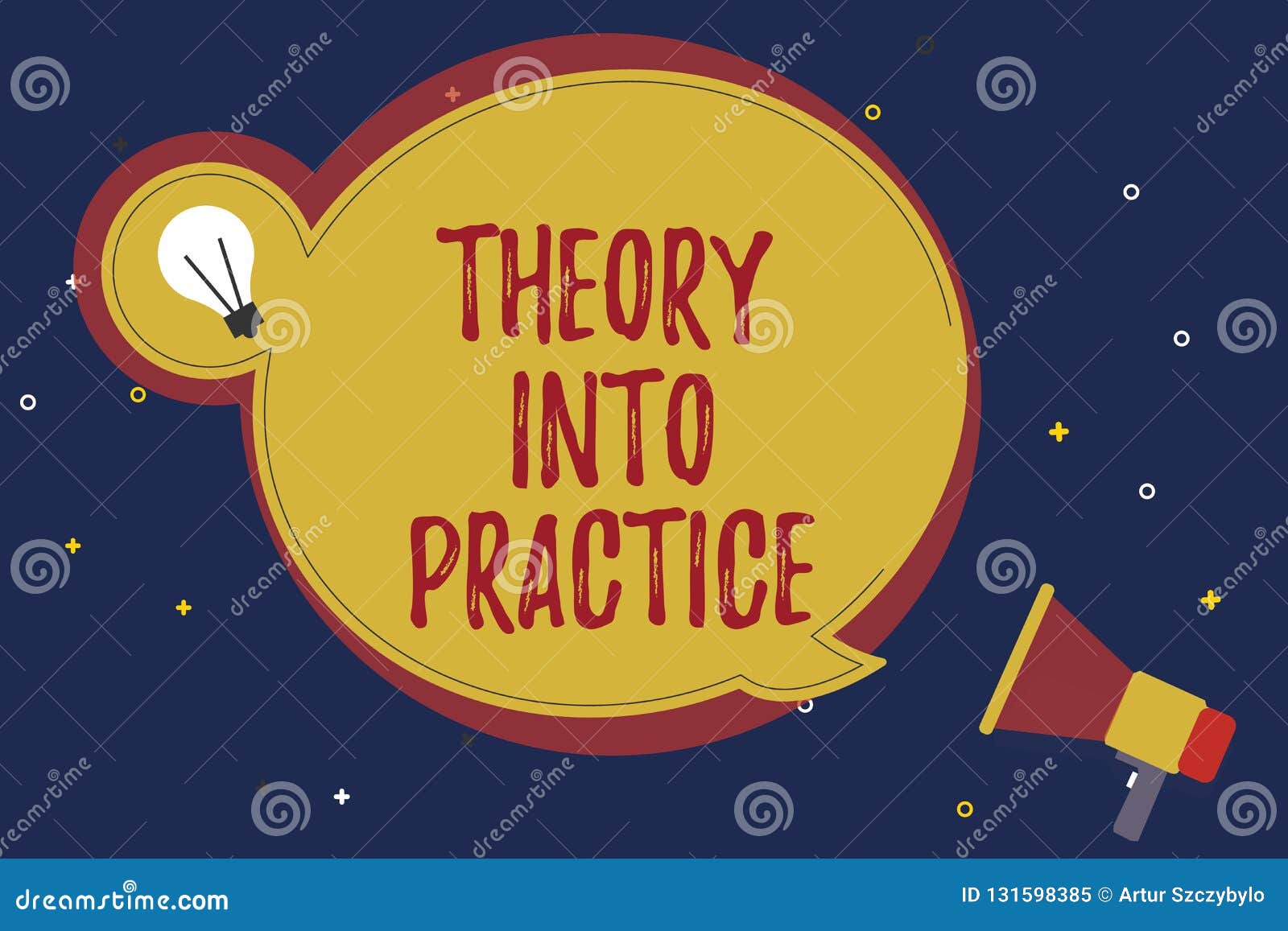 Word Writing Text Theory into Practice. Business Concept for Hands on ...