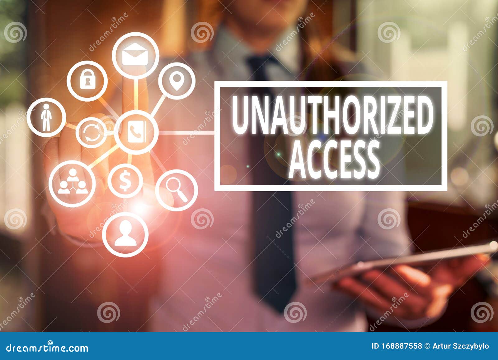 Word Writing Text Unauthorized Access. Business Concept for Use of a ...