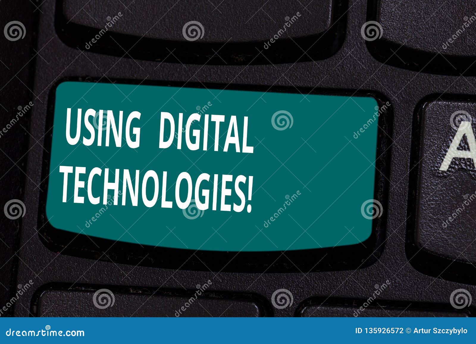 Word Writing Text Using Digital Technologies. Business Concept for Use ...