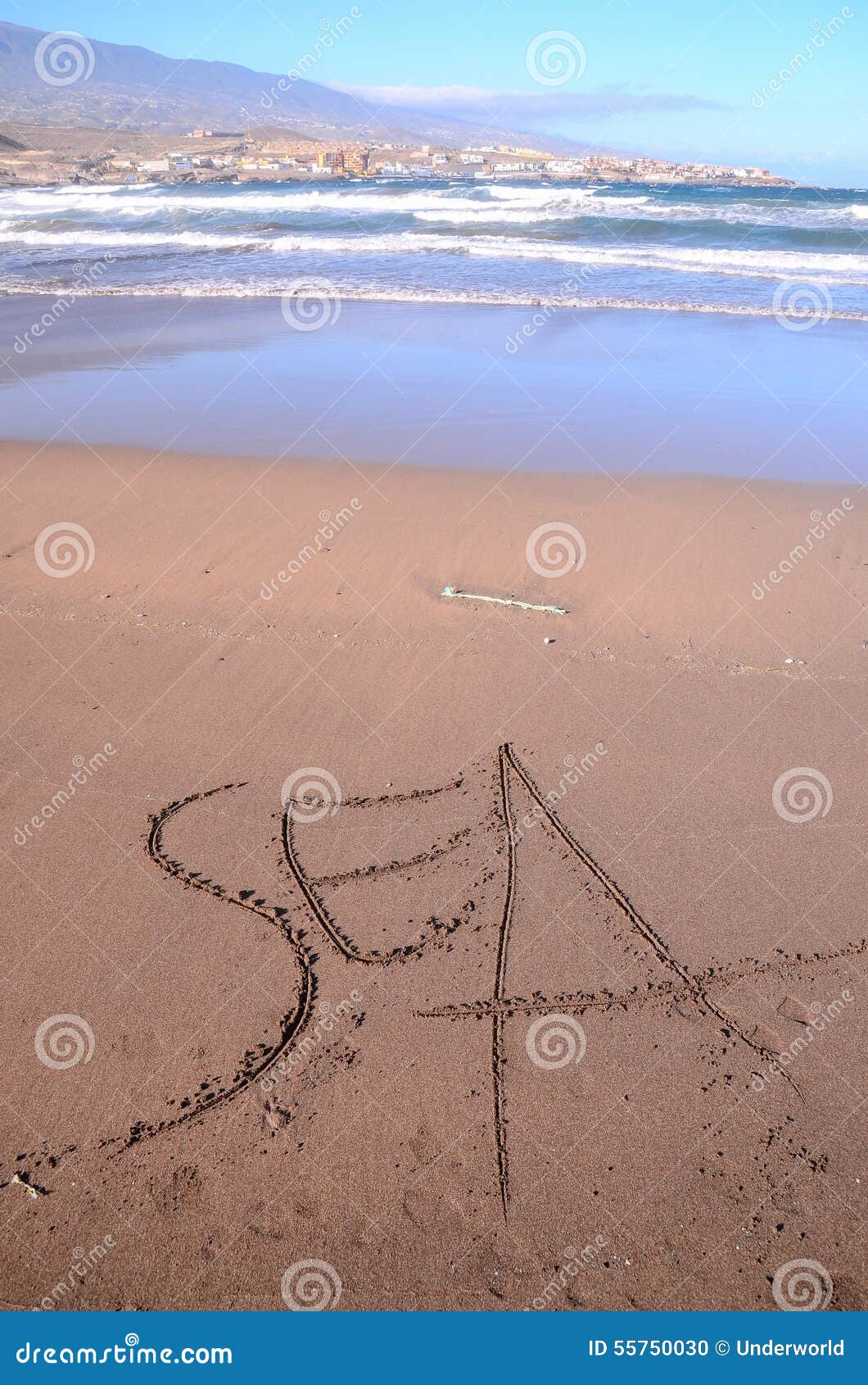 Word Written on the Sand stock photo. Image of texture - 55750030