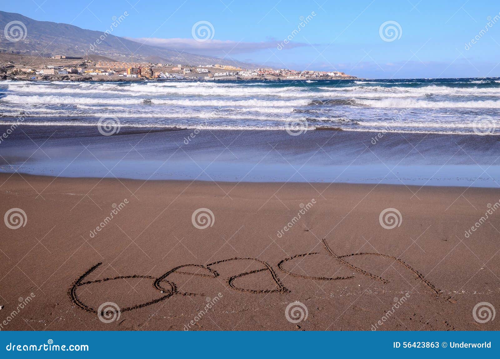 Word Written on the Sand stock image. Image of paradise - 56423863