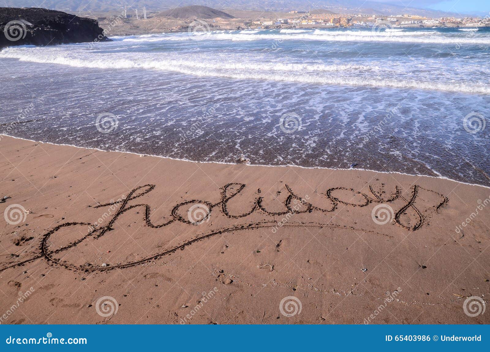 Word Written on the Sand stock photo. Image of relax - 65403986