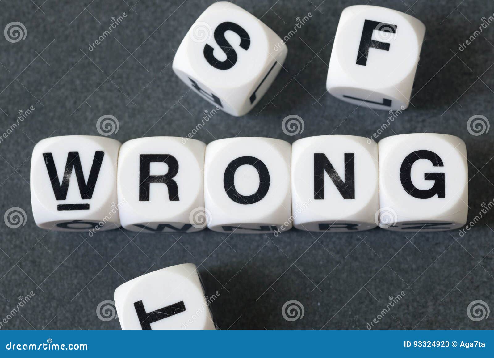 Word wrong on toy cubes stock photo. Image of blocks - 93324920