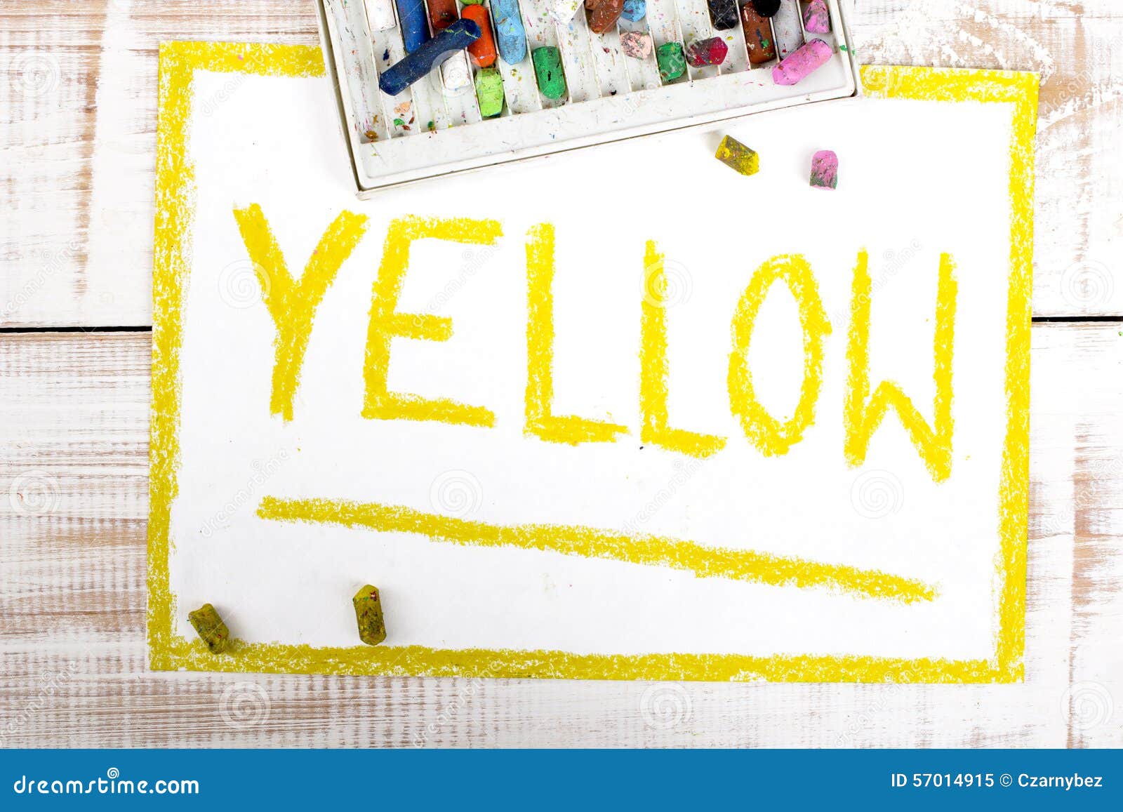 Word YELLOW stock illustration. Illustration of pencils - 57014915