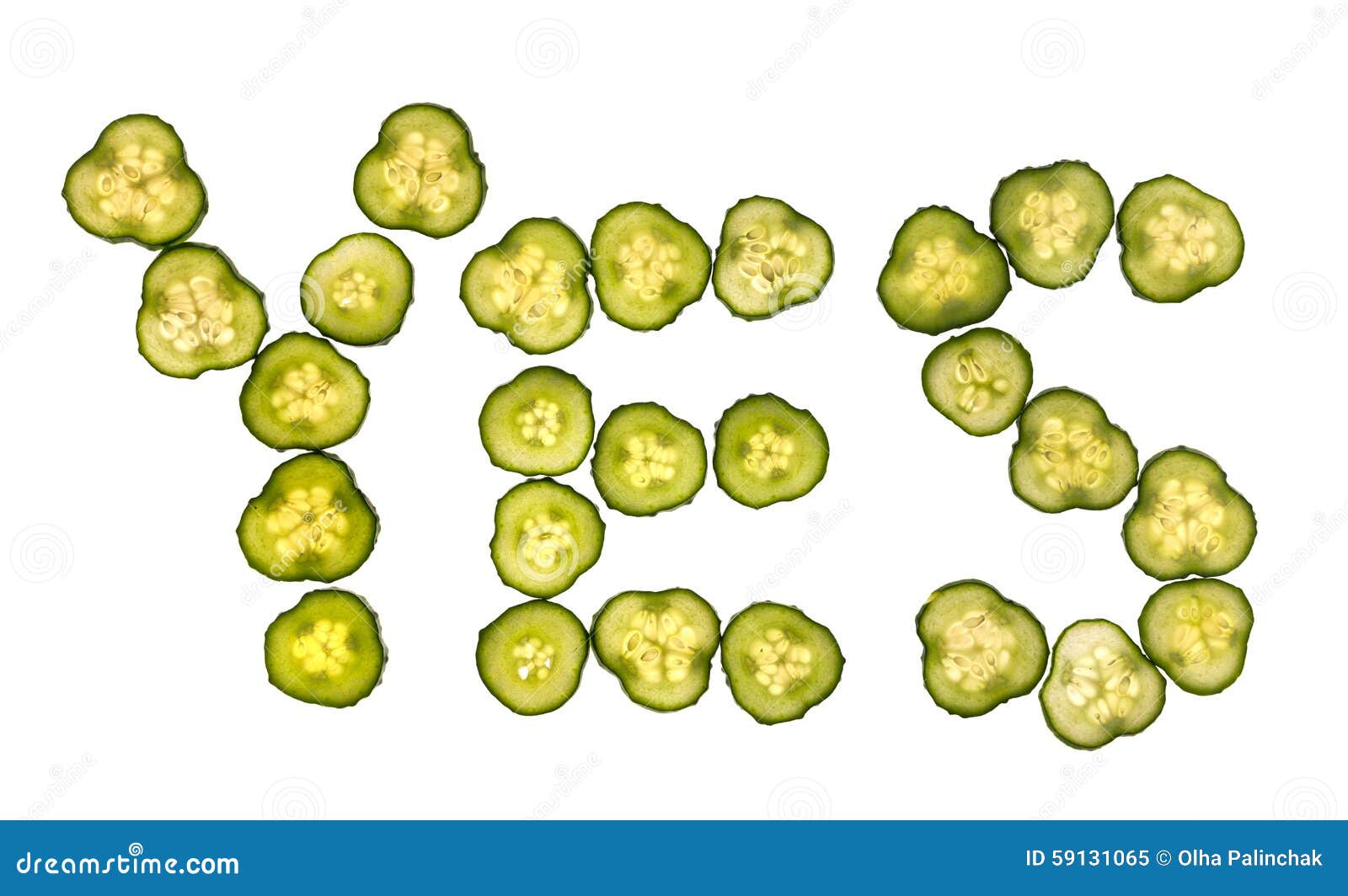 Word Yes from Cucumber Slices Stock Image - Image of font, lifestyle ...