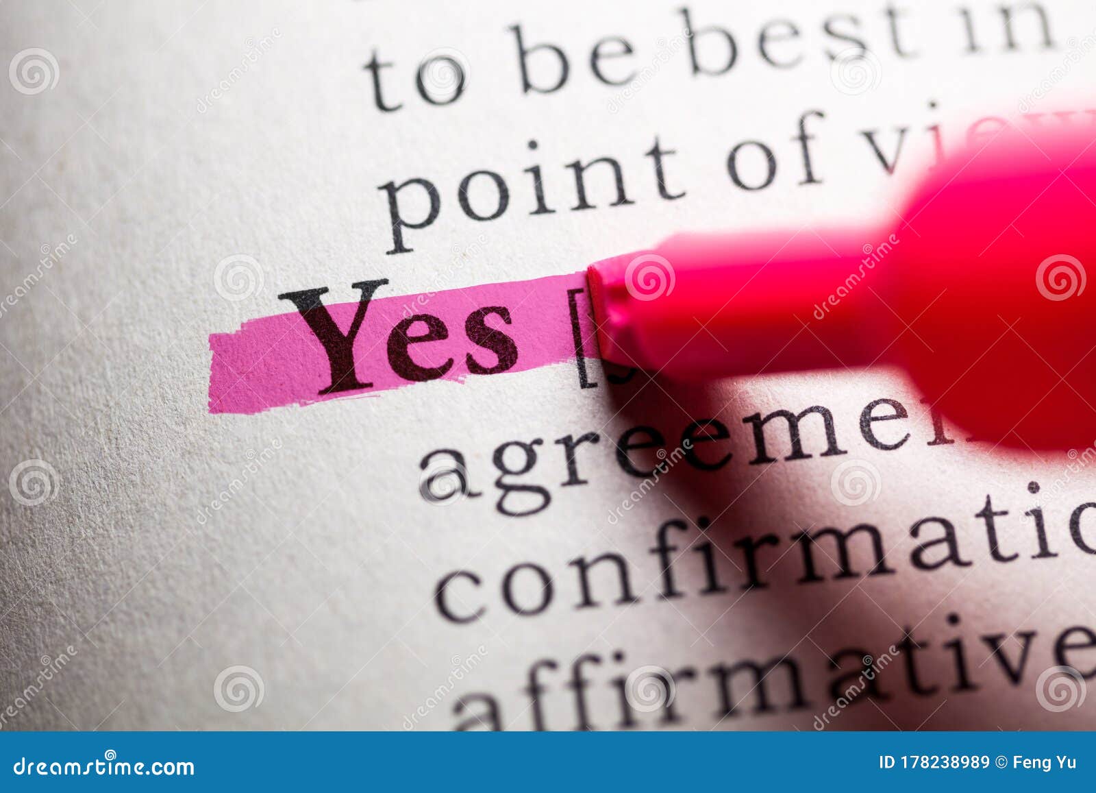 Word yes stock image. Image of definition, highlight - 178238989