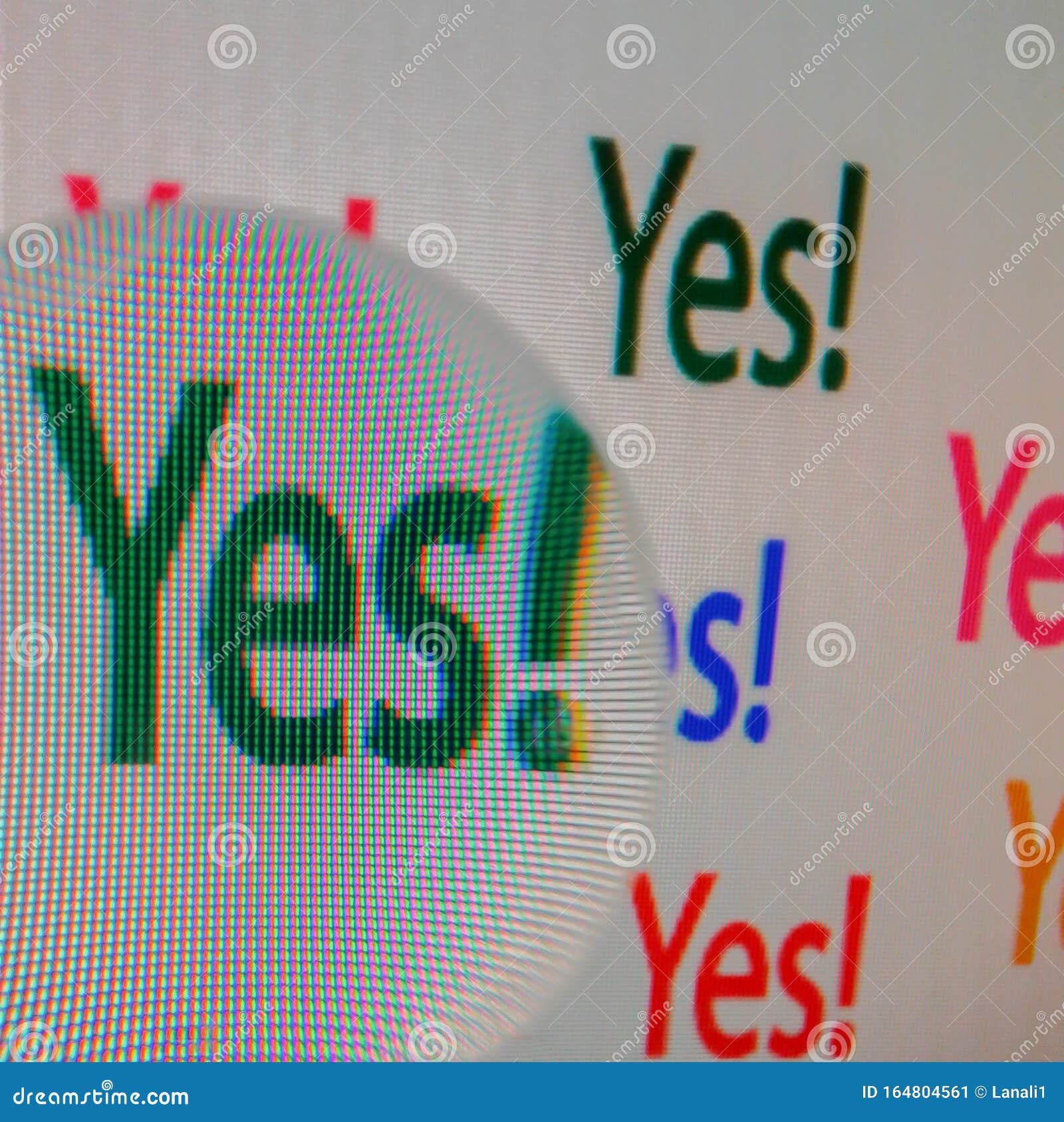 Word Yes. Positive Attitude. Enlarged View Royalty-Free Stock ...