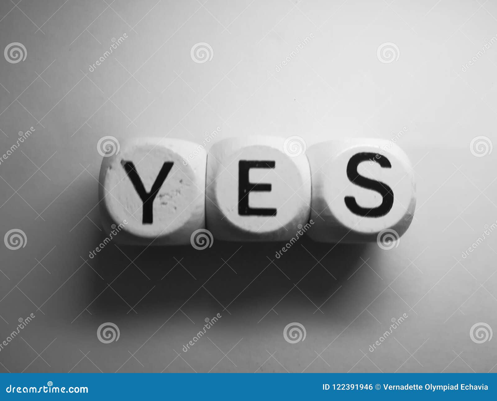 Word yes spelled on dice stock photo. Image of letterpress - 122391946