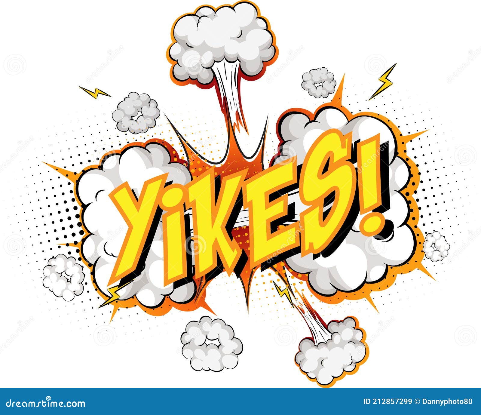 Word Yikes on Comic Cloud Explosion Background Stock Vector ...