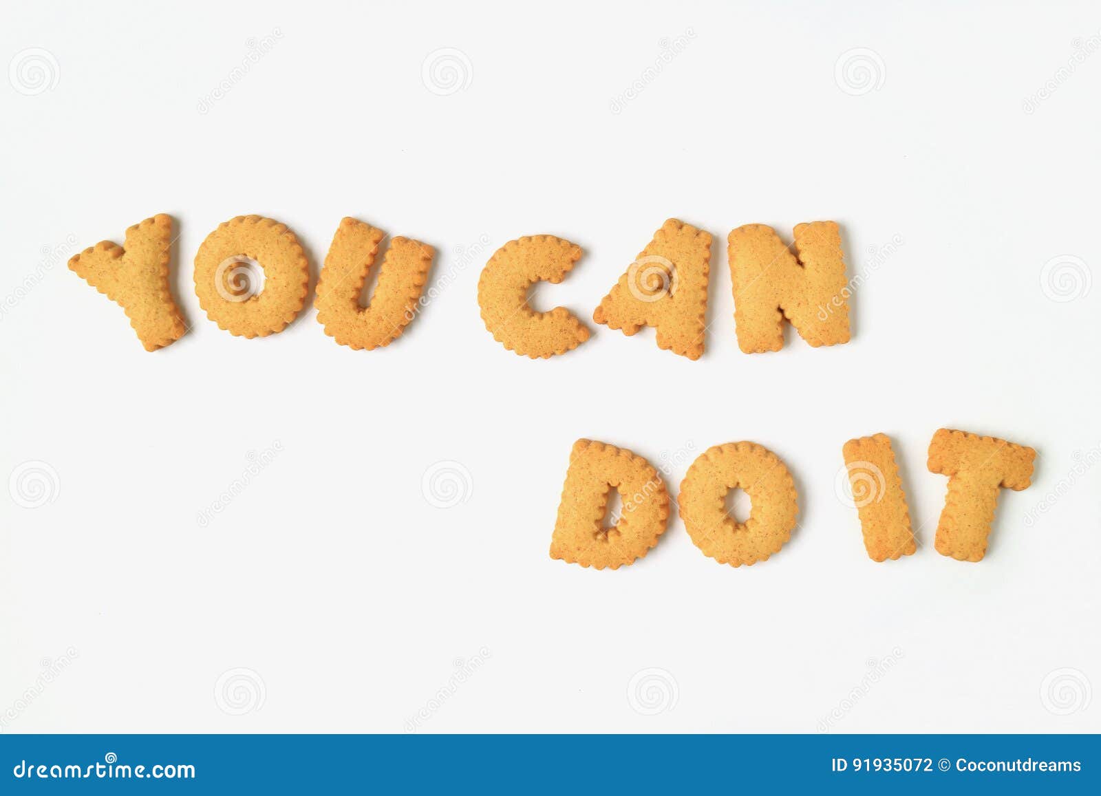 The Word YOU CAN DO it Spelled with Alphabet Shaped Biscuits Stock ...
