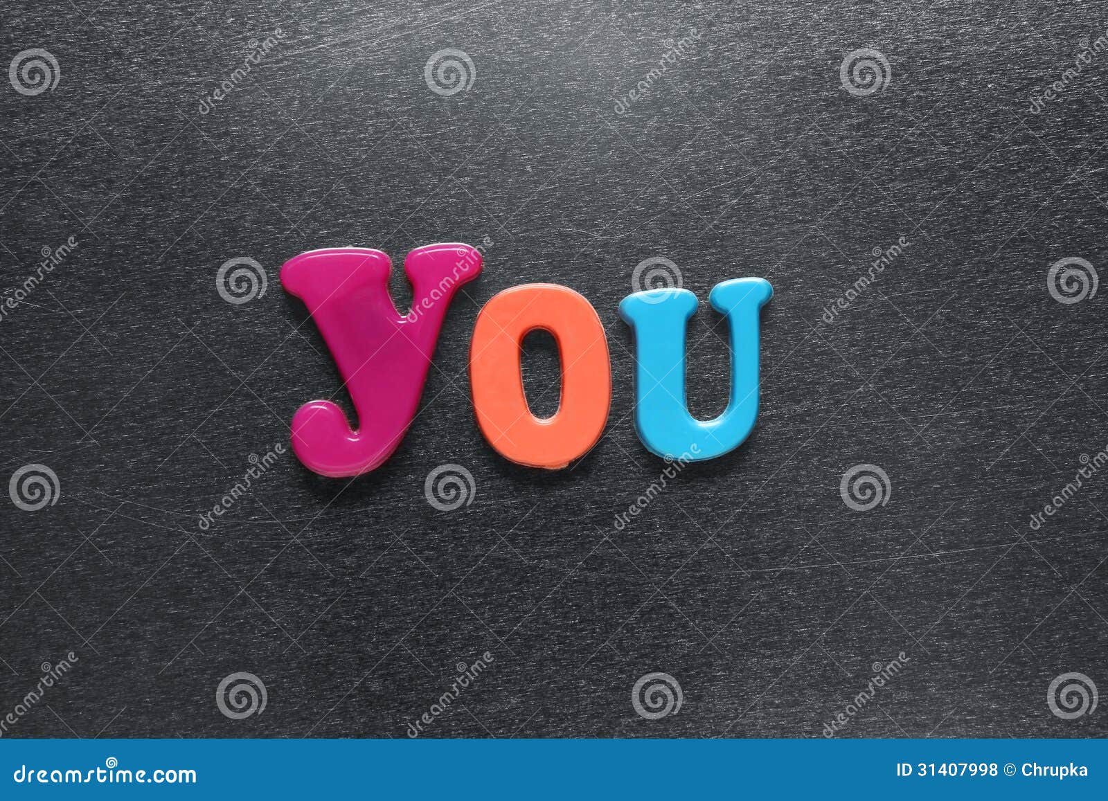 Word You Spelled Out Using Colored Fridge Magnets Stockfoto - Bild von ...