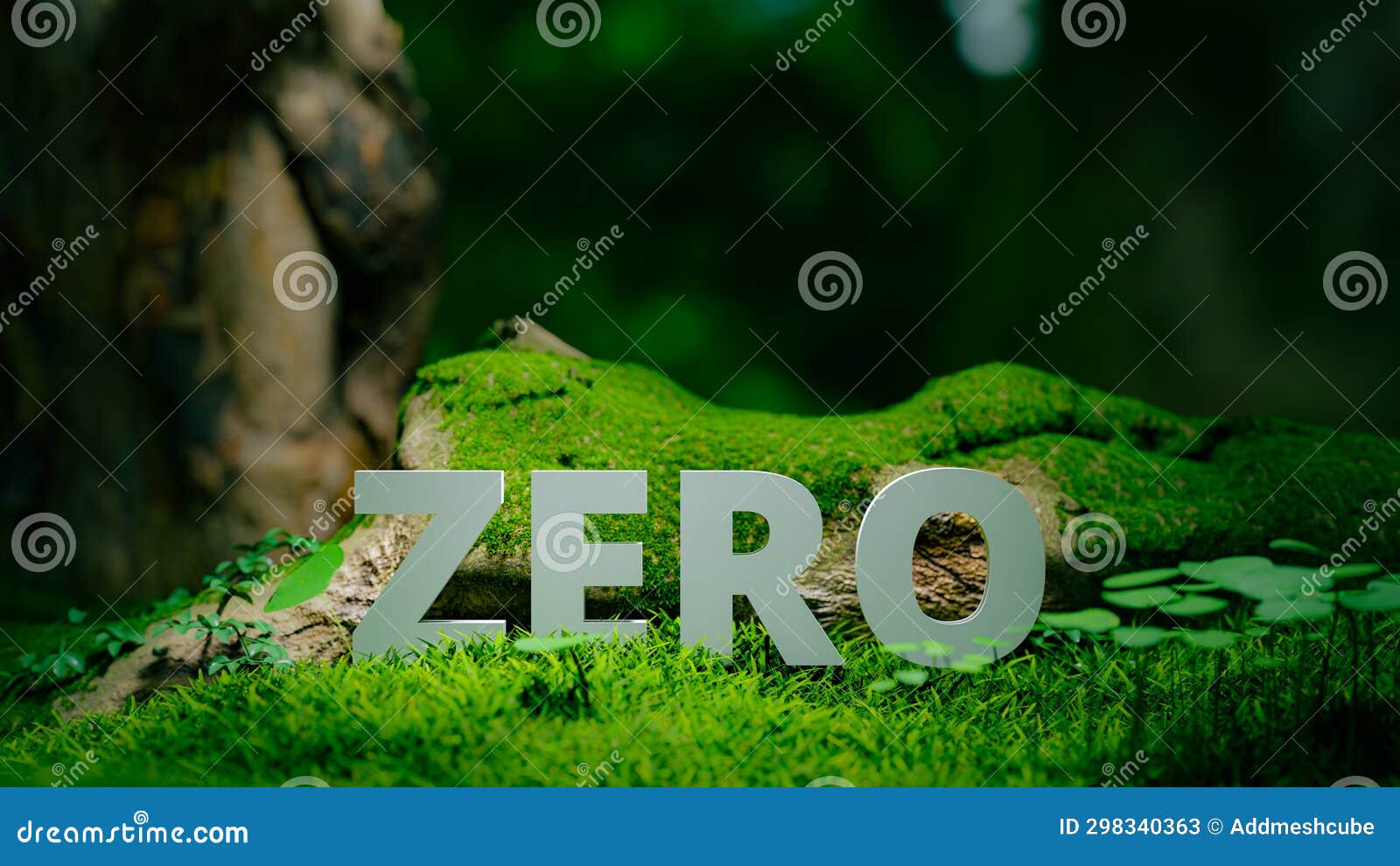 The Word "ZERO" in the Forest Means Sustainability and Zero Carbon,3d ...