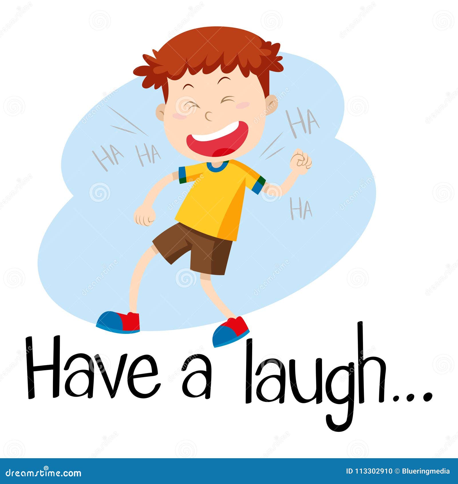 Wordcard for have a laugh stock vector. Illustration of clipart - 113302910