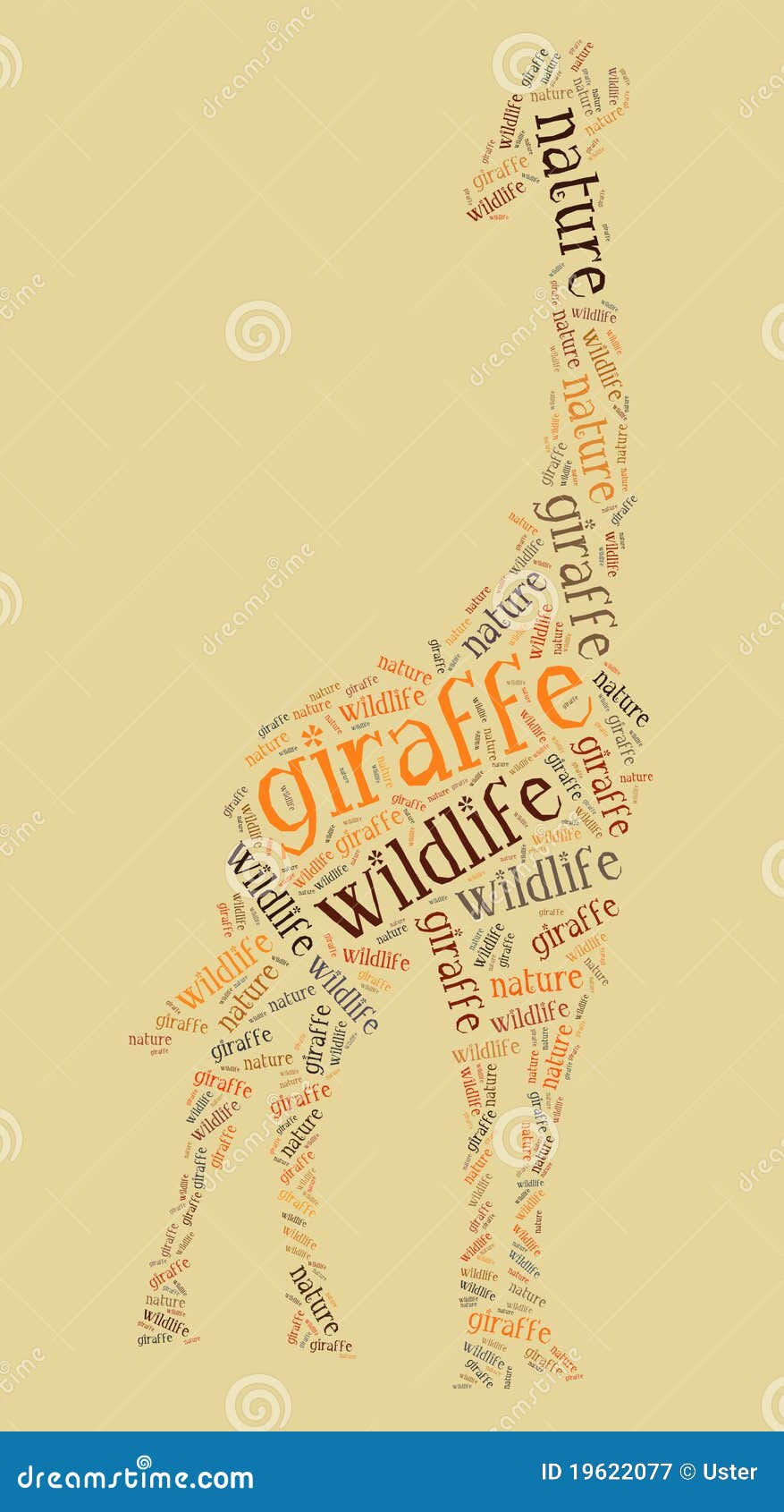 Wordcloud of giraffe stock illustration. Illustration of design - 19622077