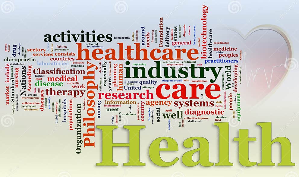 Wordcloud of Healthcare stock illustration. Illustration of keywords ...