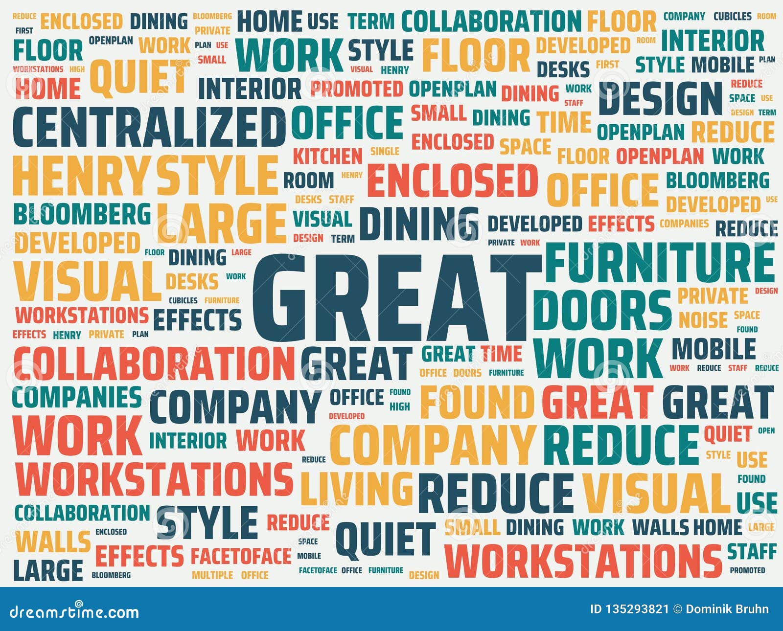 Wordcloud with the Main Word Great and Associated Words, Abstract ...