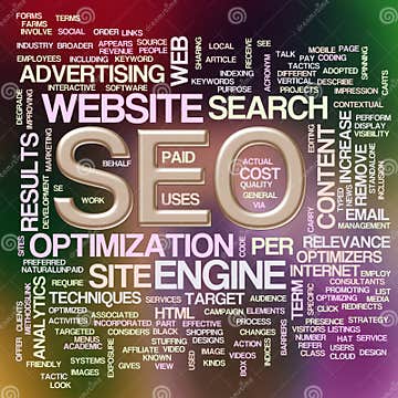 Wordcloud of Seo - Search Engine Optimization Stock Illustration ...