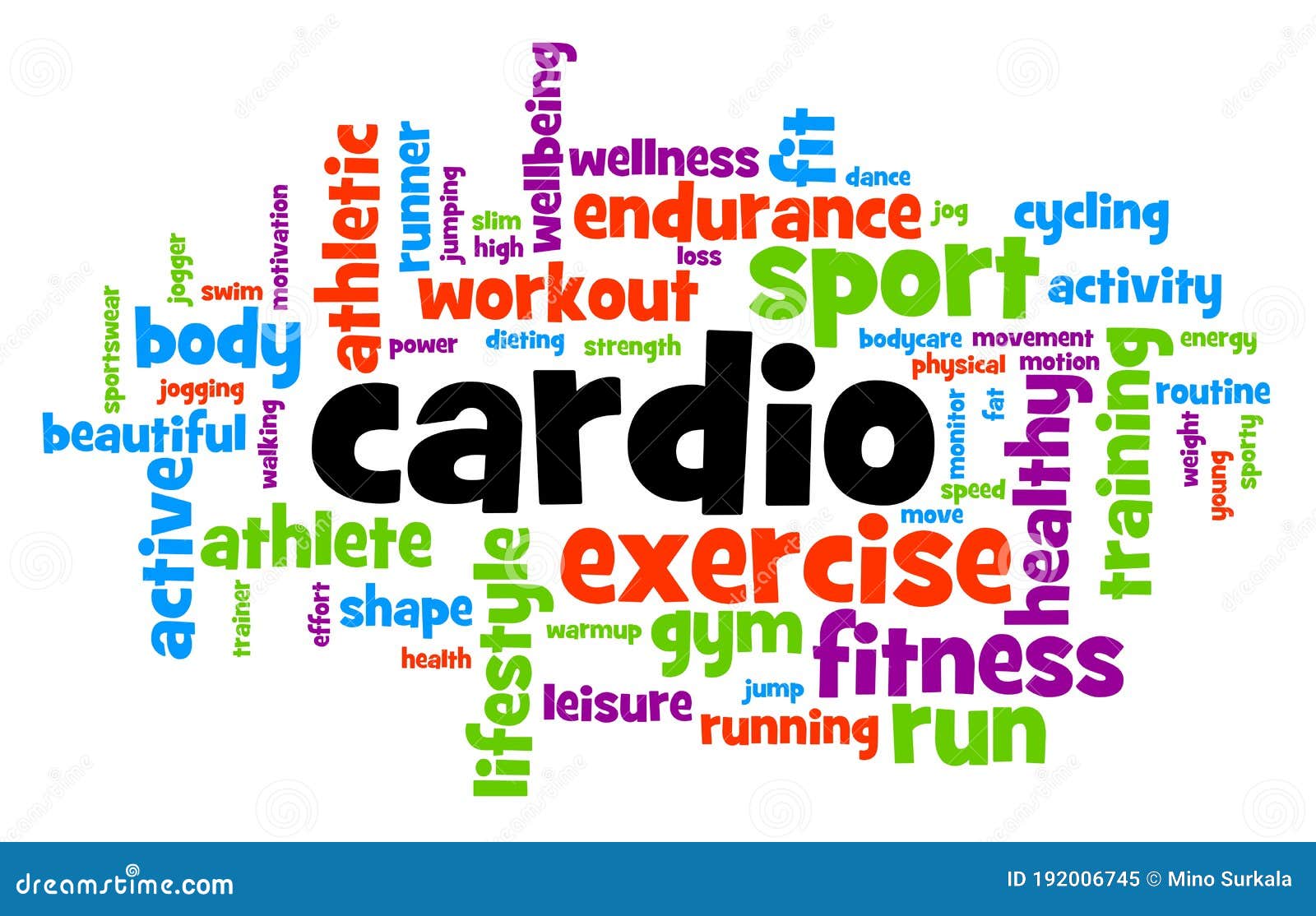 Wordcloud of Tags Connected with Cardio Exercise with Long Periods of ...