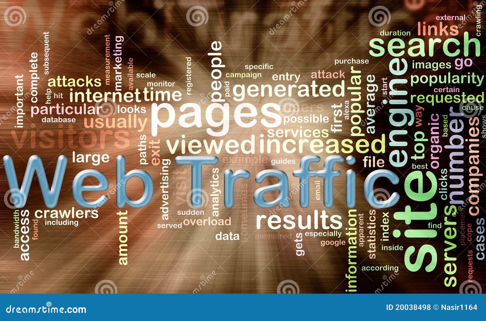 Wordcloud of web traffic stock illustration. Illustration of browser ...