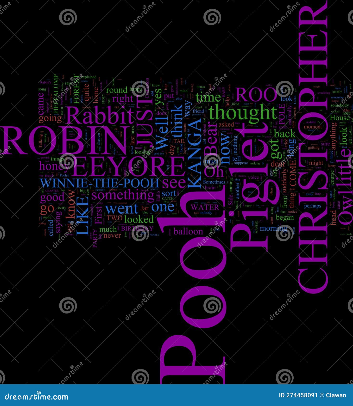 Wordcloud winnie the pooh stock de ilustración. Ilustración de winnie ...