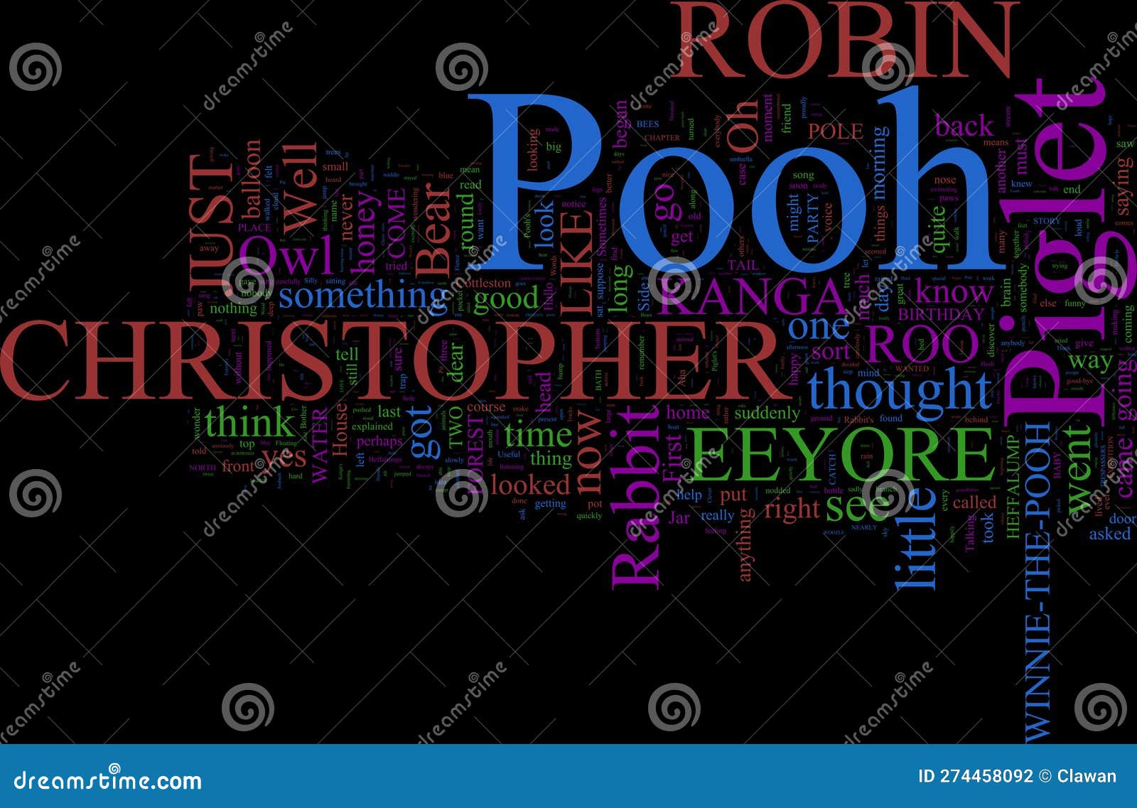 Wordcloud - Winnie the Pooh Stock Illustration - Illustration of eeyore ...
