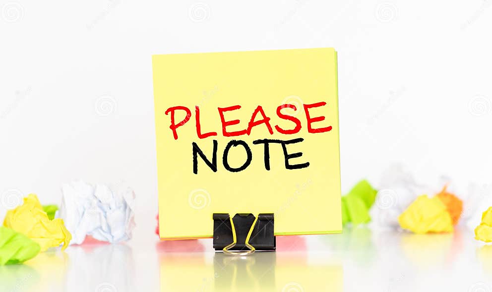 Wording Please, Take Note on a Note Book Stock Photo - Image of work ...