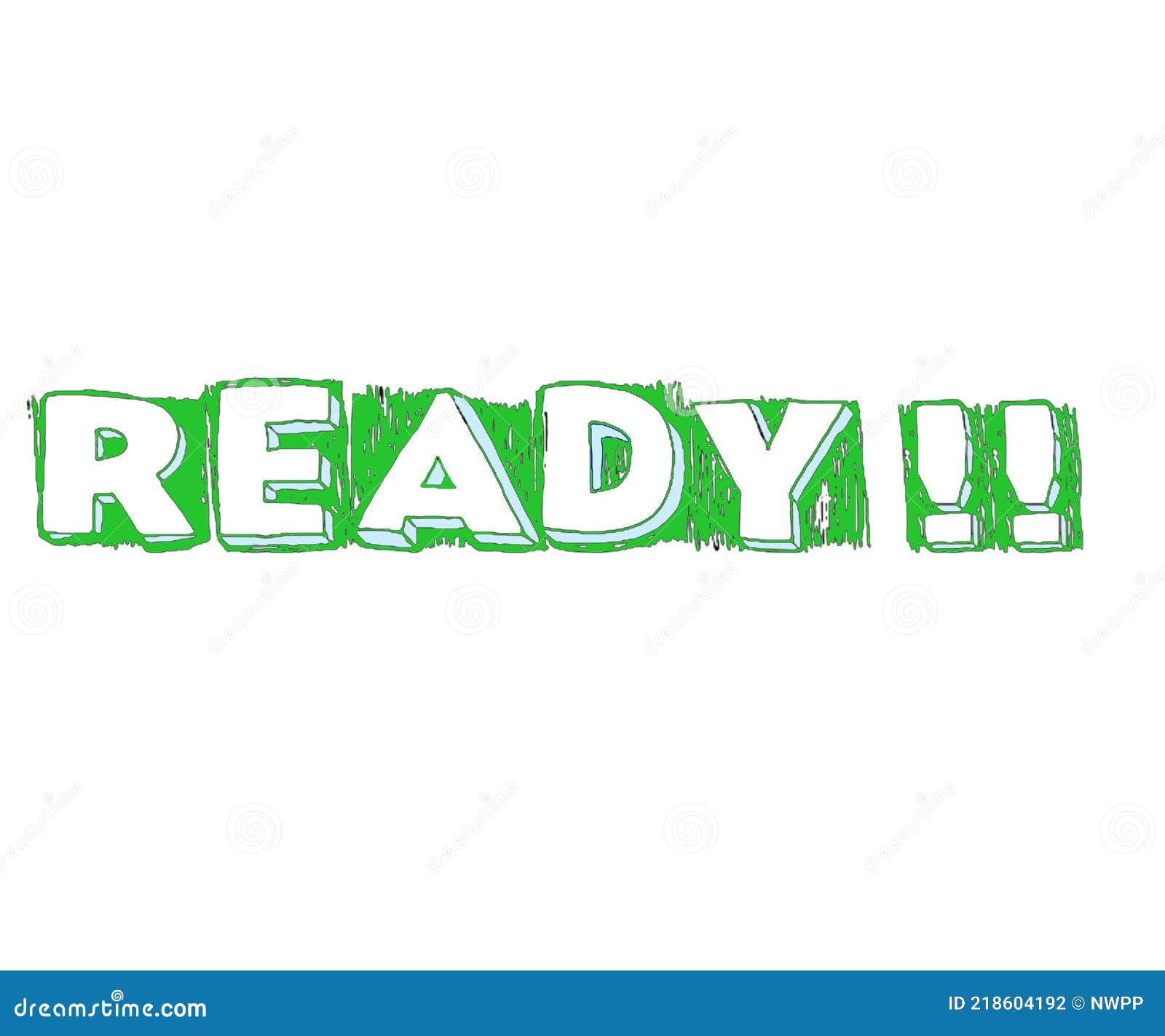 Wording is Ready is White Green and White Stock Illustration ...