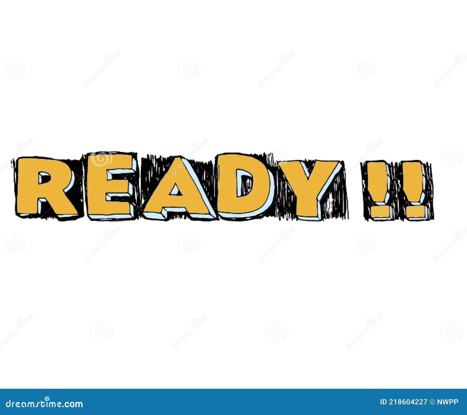 Wording is Ready is Yellow Black and White Stock Illustration ...